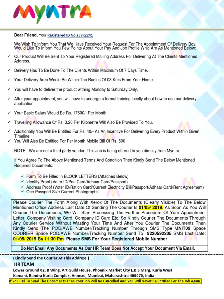 Myntra | PDF | Identity Document | Service Industries