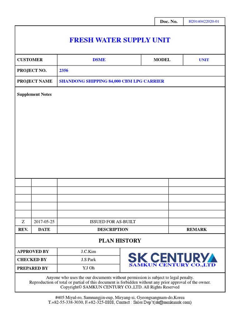 F.W Supply Unit Final | PDF | Liquids | Building Engineering