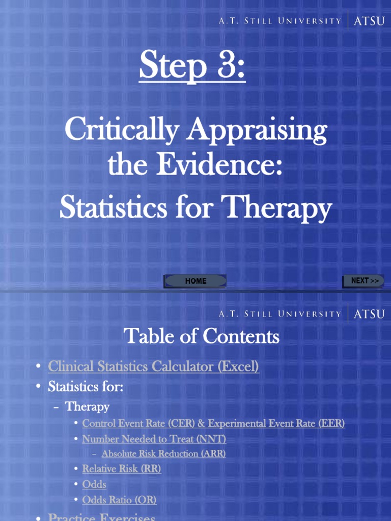 Step 3:: Critically Appraising The Evidence: Statistics For Therapy ...
