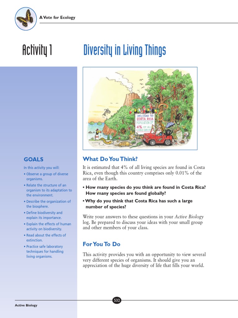Activity 1: Diversity in Living Things | PDF | Biodiversity | Extinction
