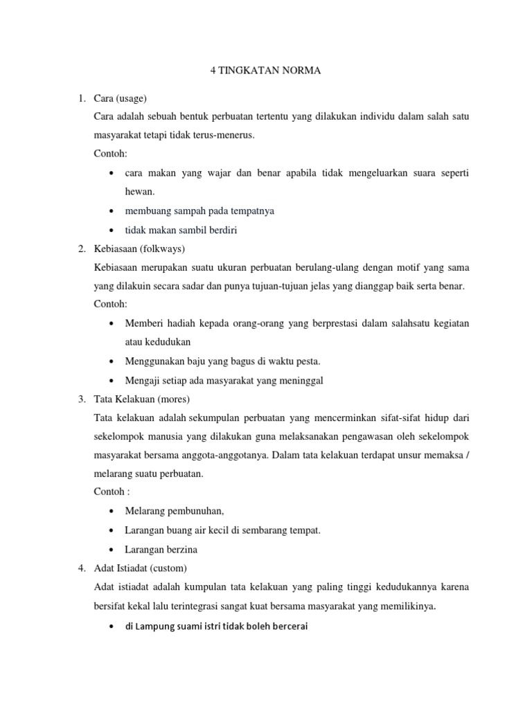 4 Tingkatan Norma | PDF