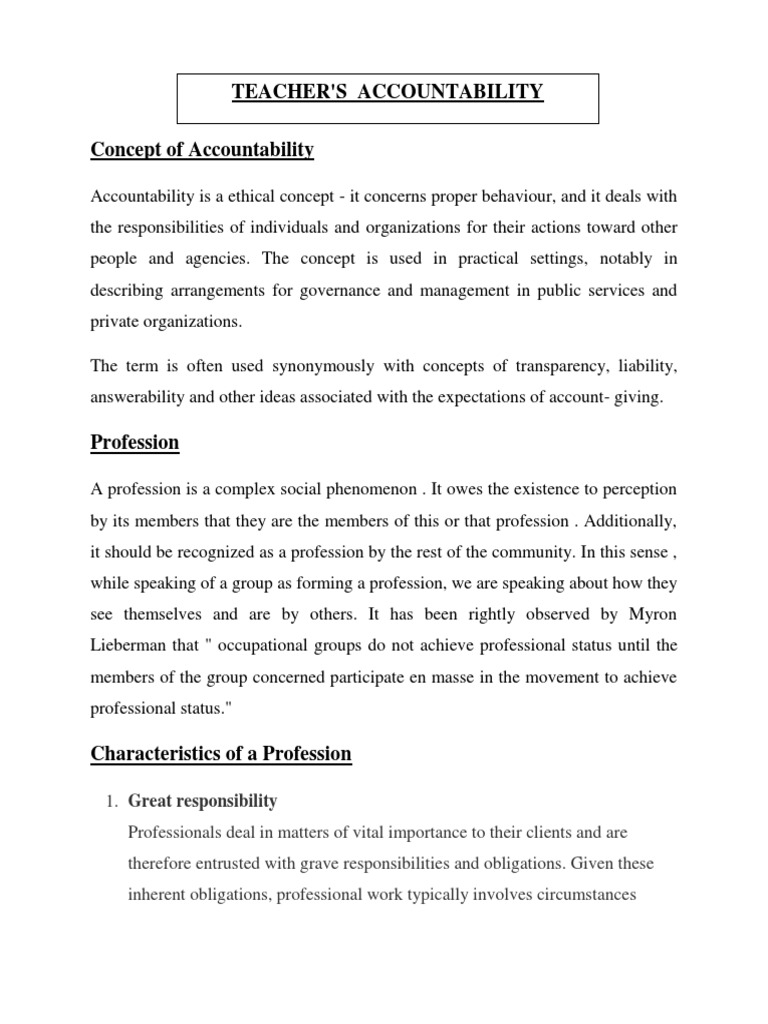 16,32,34 - Teacher Accountability Unit 1 Part B | PDF | Accountability ...
