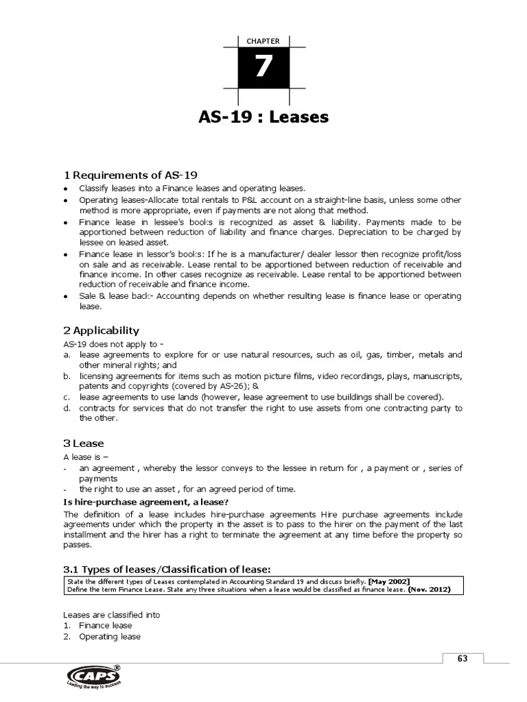 AS-19-Leases | PDF | Lease | Depreciation