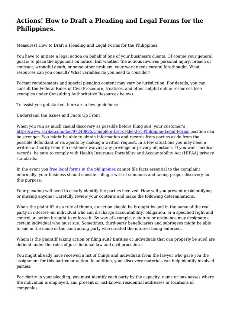 How To Make Proper Pleading in Phils. | PDF | Pleading | Lawsuit