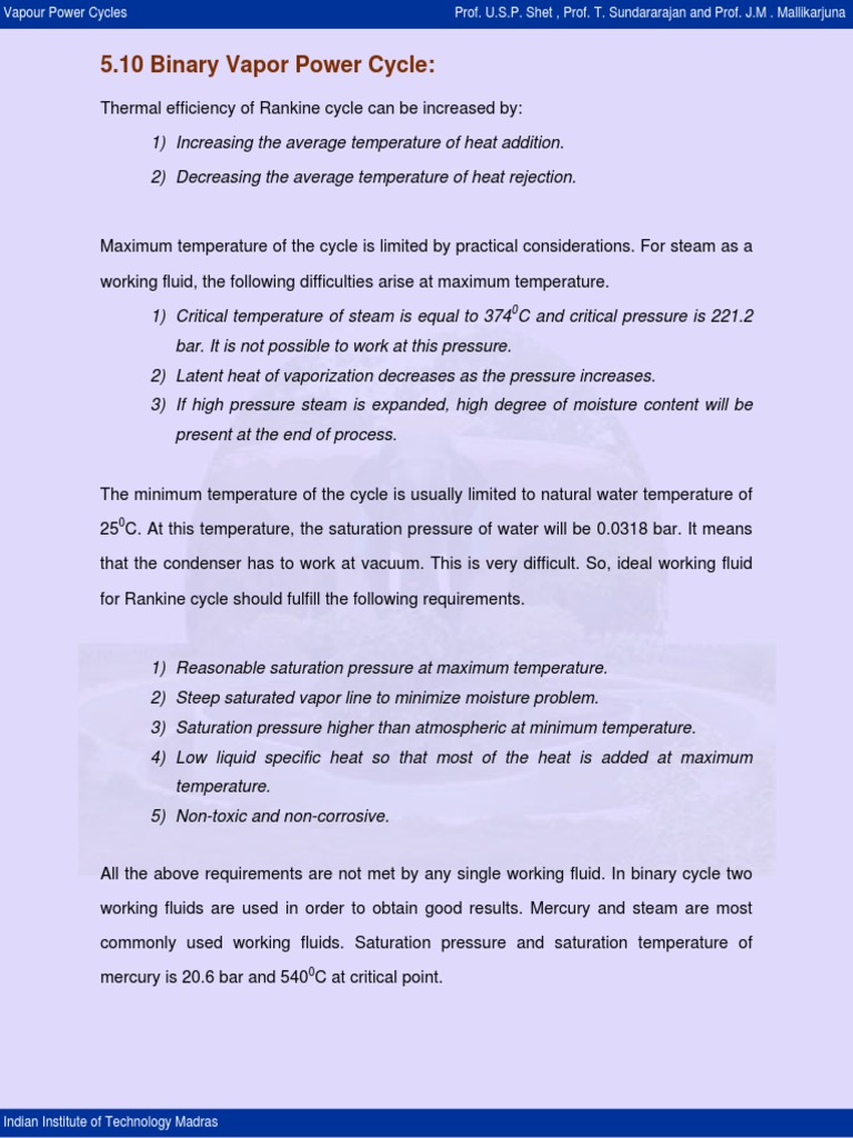 Microsoft Word - Binary Vapor Power Cycle | PDF