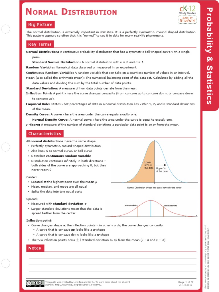 Normal Distribution | PDF | Normal Distribution | Mean