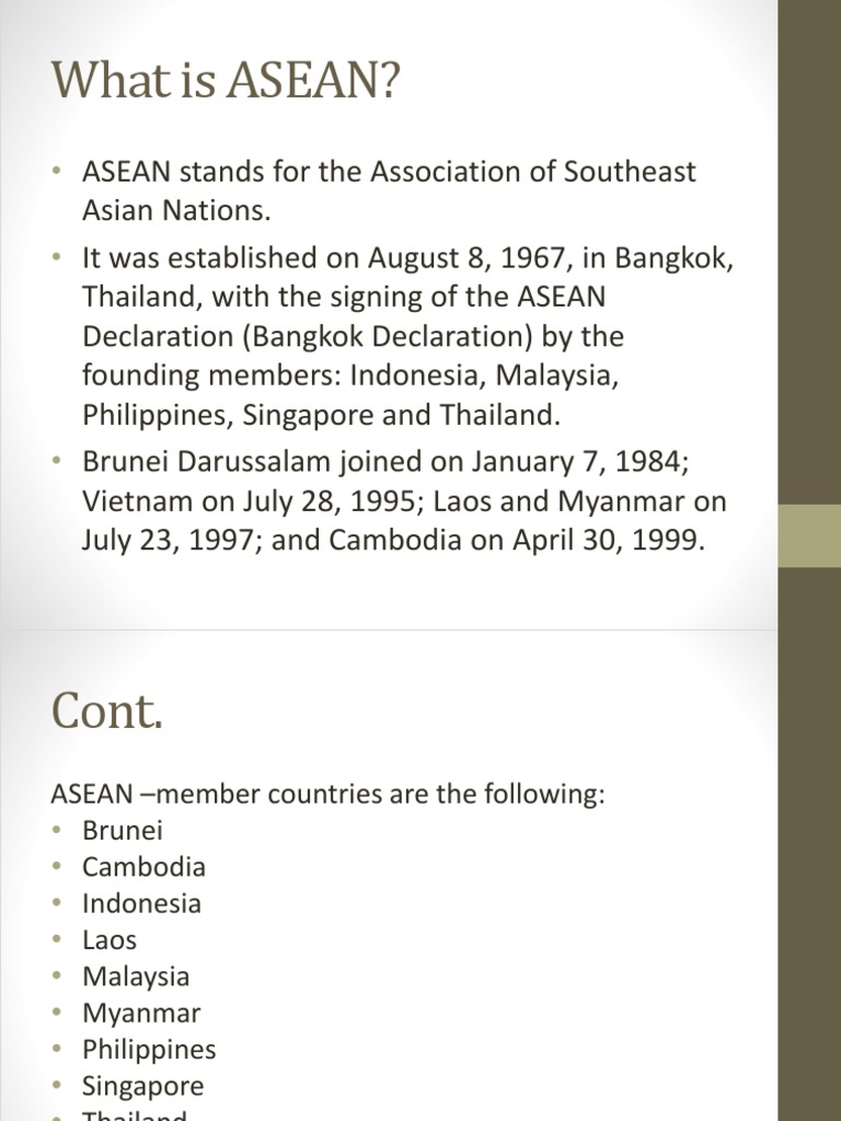 What Is ASEAN? | PDF | Association Of Southeast Asian Nations | Small ...