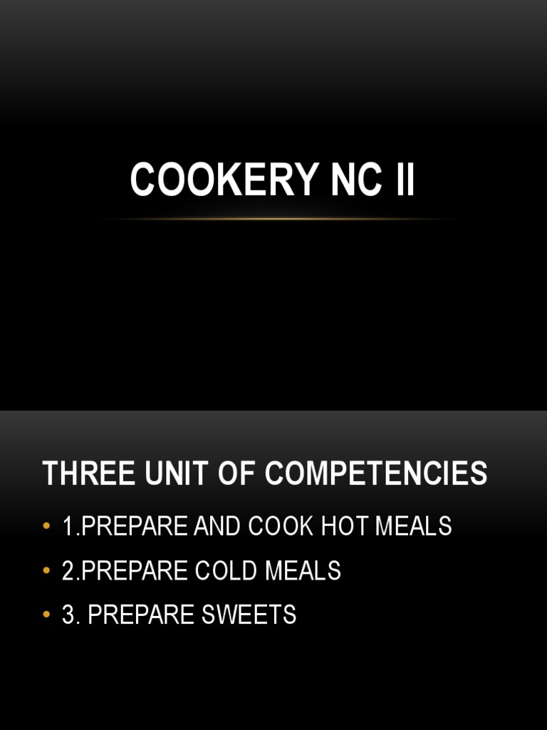 Introduction To COOKERY NC II | PDF