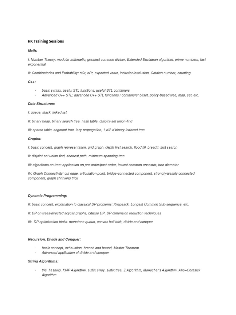 Comprehensive HK Training Curriculum | PDF | Teaching Methods ...