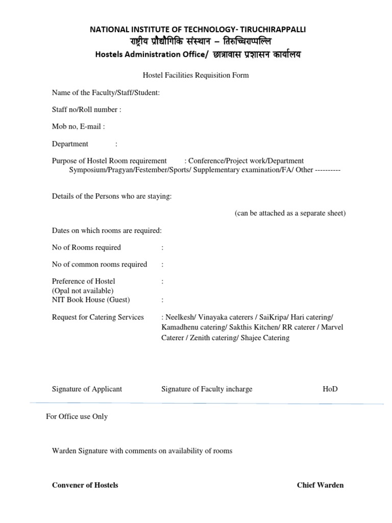 Hostel Facilities Requisition v2 | PDF | Hostel | Business