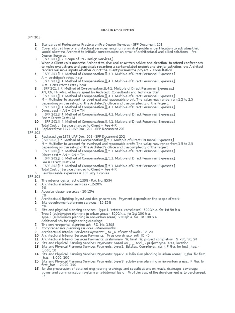 Profprac 03 Notes SPP 201 1. 2 | PDF | Architect | Engineering