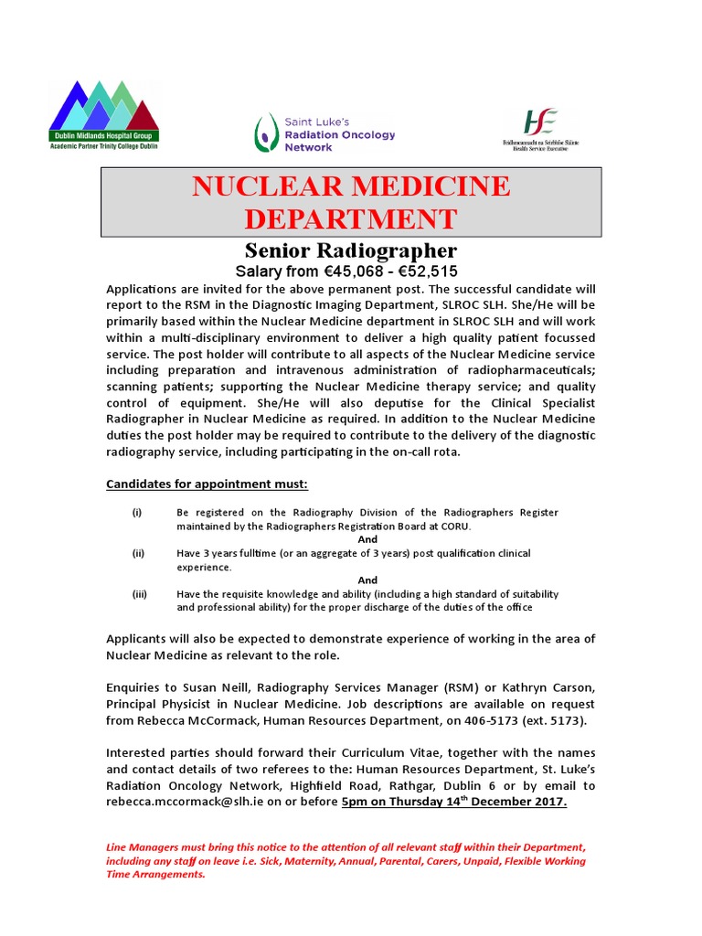 Senior Radiographer | PDF | Nuclear Medicine | Anthropometry