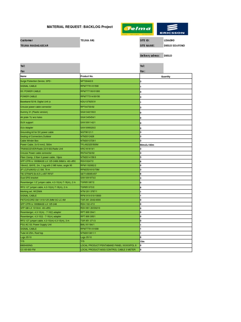 Telecom Equipment Order List | PDF | Electrical Components ...