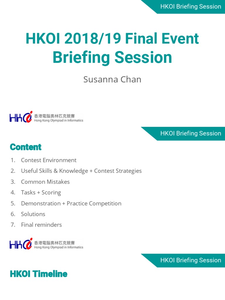 Hkoi201819 Final Briefing | PDF | Computer Keyboard | Computer Program