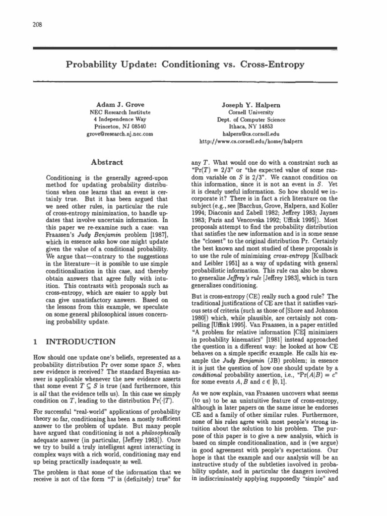 Cond Vs Cross Entropy | PDF | Probability Density Function | Random ...