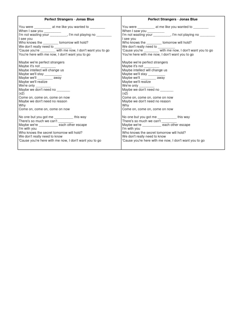 Perfect Strangers Jonas Blue Perfect Strangers Jonas Blue | PDF