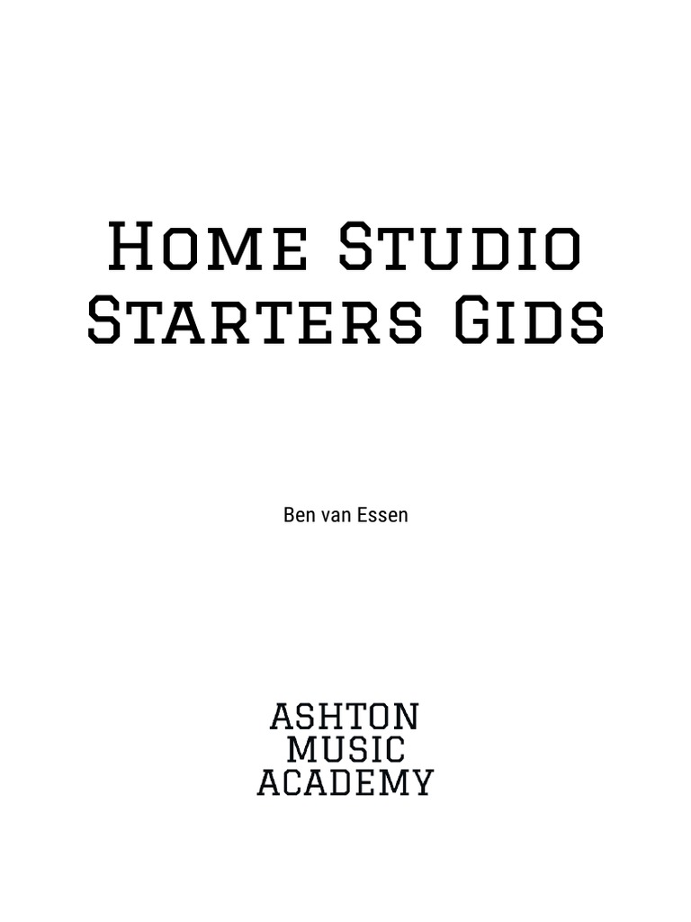 Home Studio Starters Gids | PDF