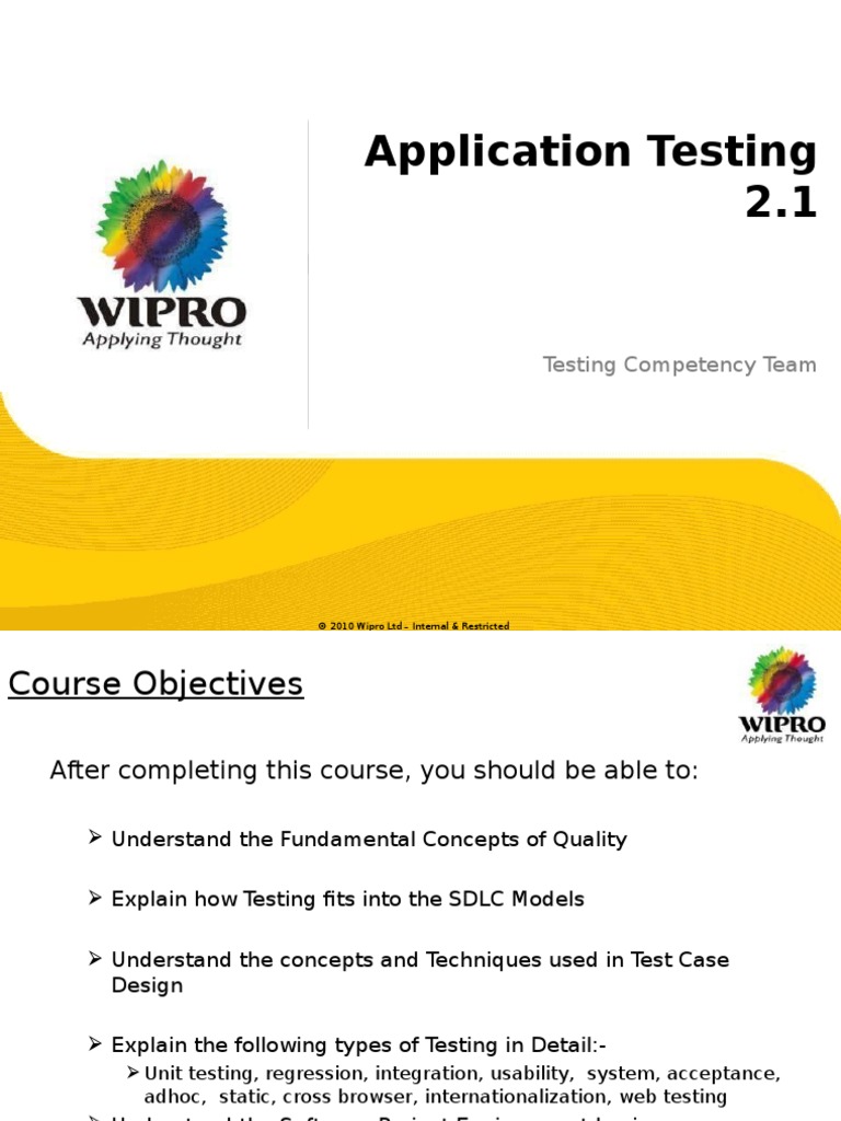 Application Testing 2.1 - Updated | PDF | Software Testing | Quality ...