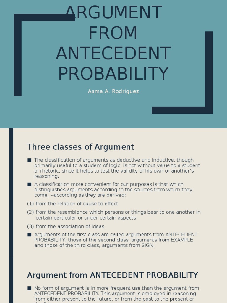 Understanding Antecedent Probability Arguments | PDF | Argument ...