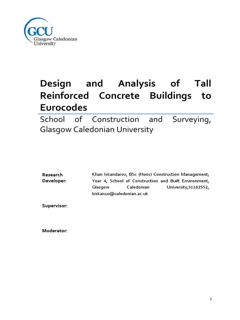 Design and Analysis of Tall Reinforced Concrete Buildings To Eurocodes ...
