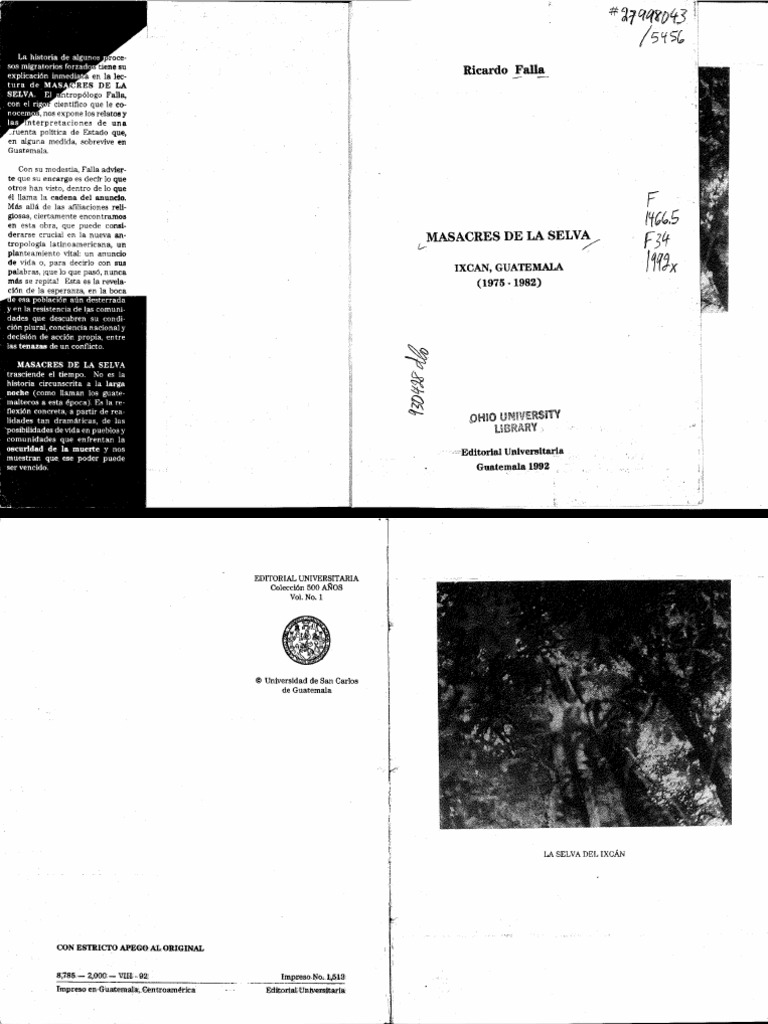Ricardo Falla - Masacres de La Selva (Intro) PDF | PDF