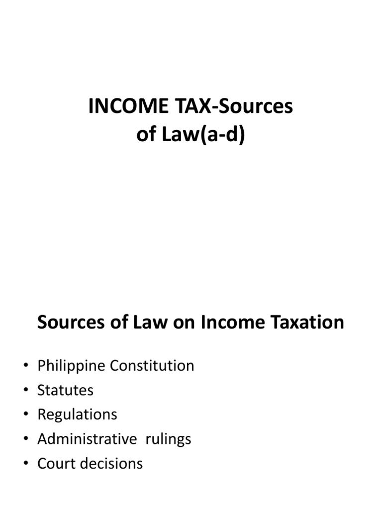2 INCOME TAX-Sources of Law | PDF | Taxation In The United States | Taxes