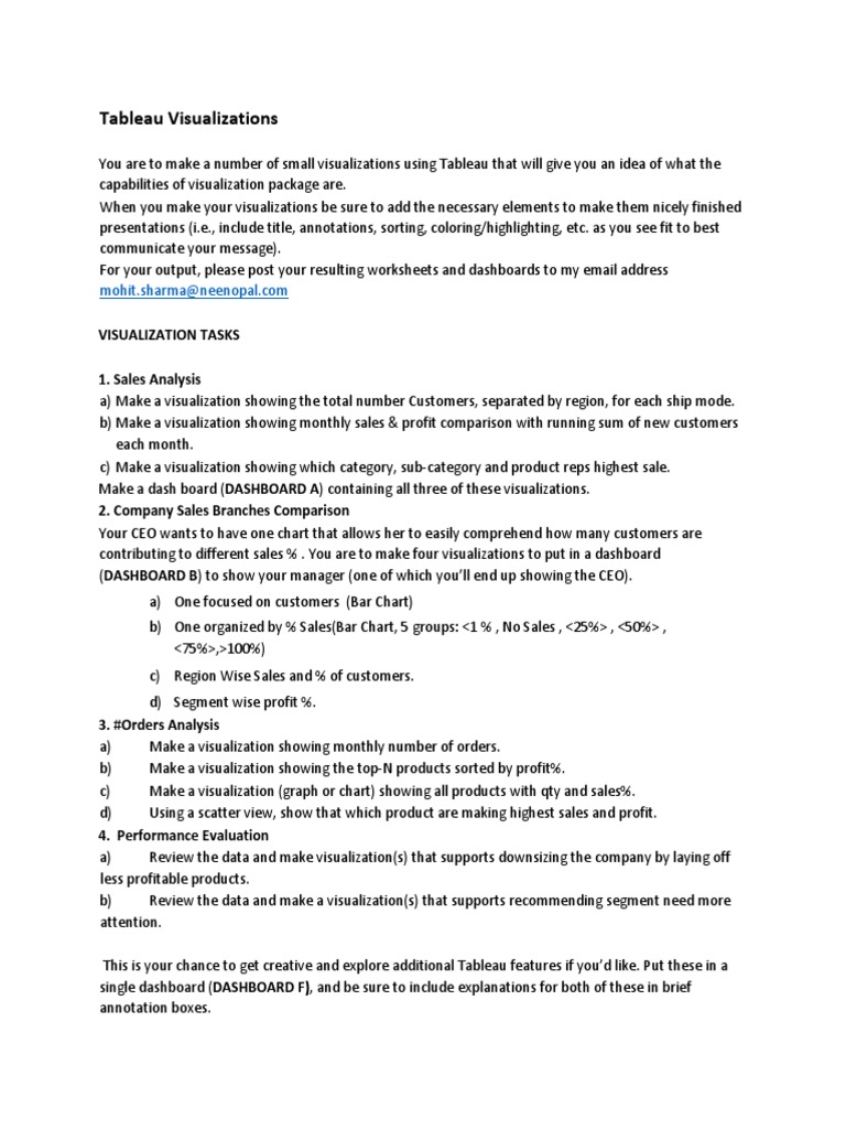 Tableau Assignment | PDF