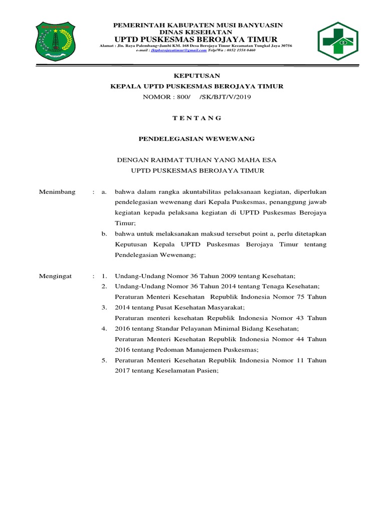 2 3 9 2 Sk Pendelegasian Wewenang Pdf