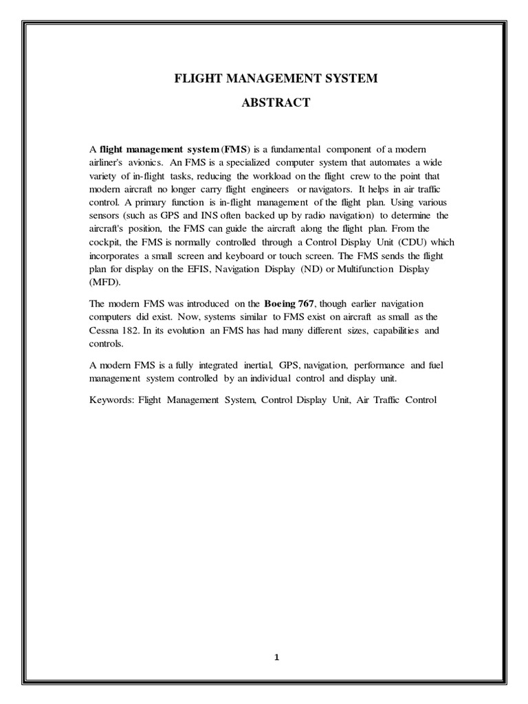Flight Management Systems: An Overview of Their Evolution and ...