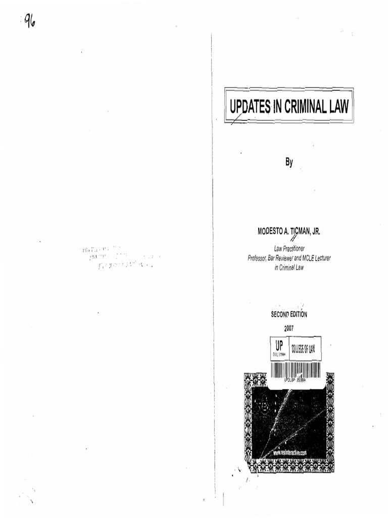 Ticman Updares in Criminal Law PDF | PDF