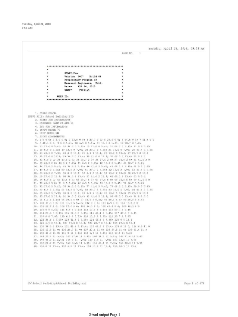 Staad Report | PDF