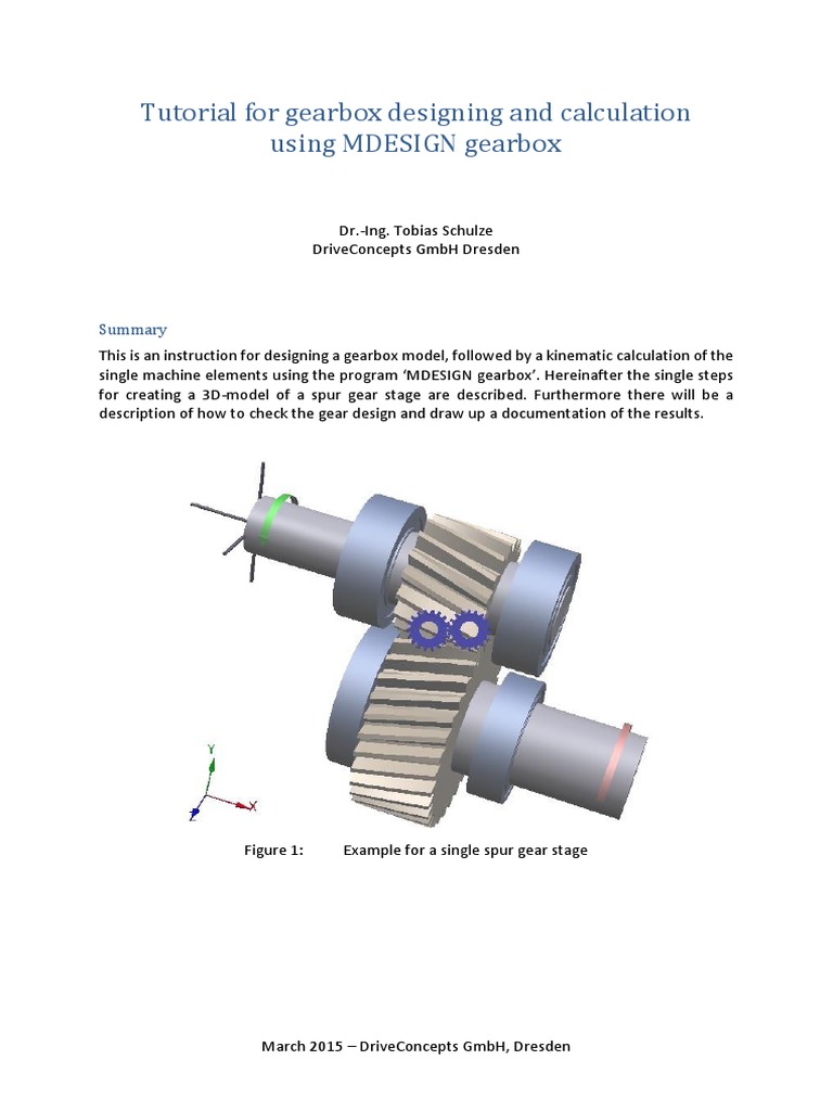 Tutorial for gearbox design and calculation in MDESIGN | PDF | Gear ...