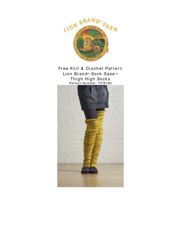 Knit Pattern Thigh High Footless Socks 70781AD | PDF | Knitting | Crochet