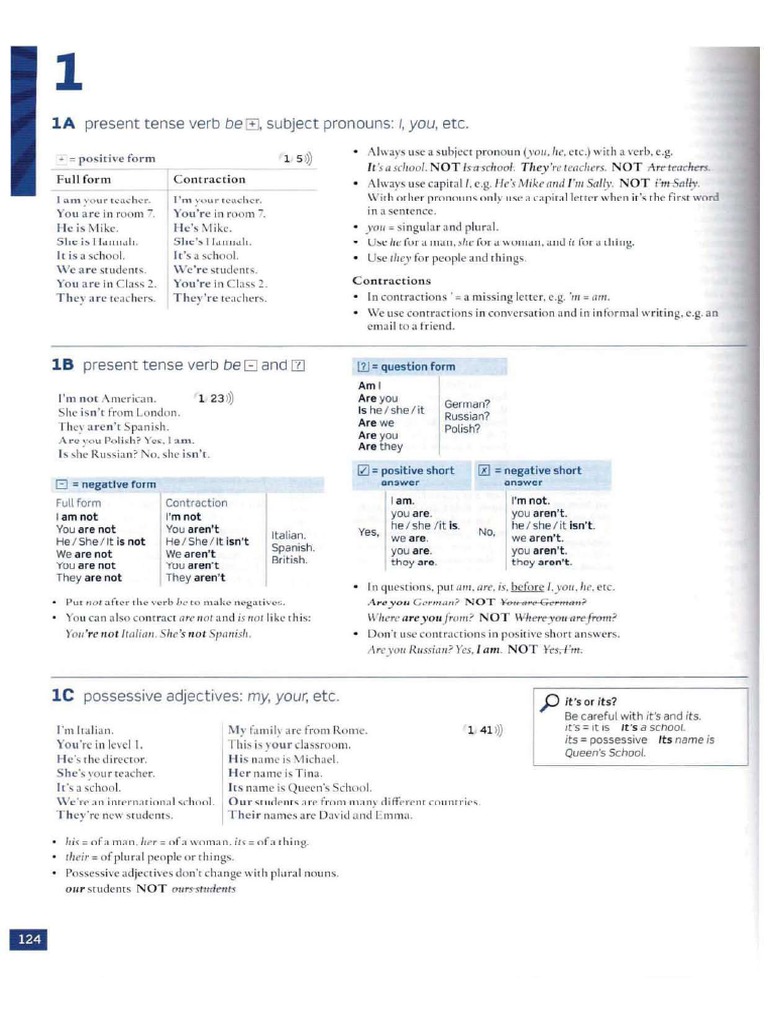 Grammar Bank 1 and Activities Elementary English File | PDF