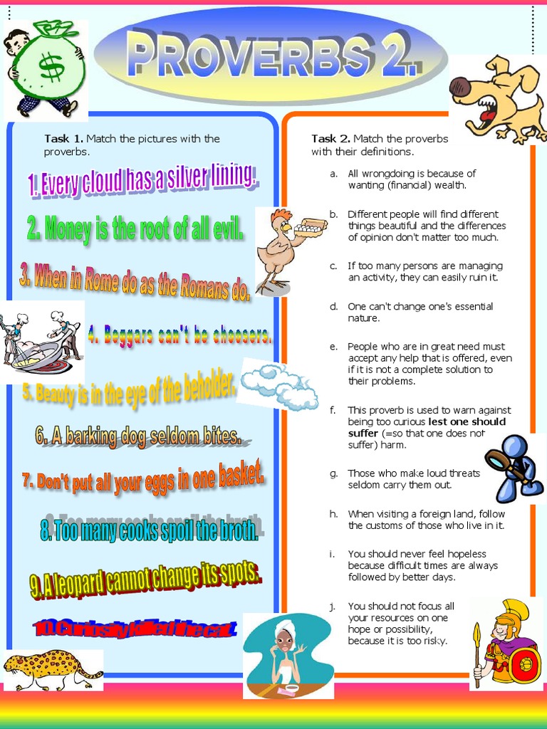 Proverbs Worksheet Match | PDF | Proverb