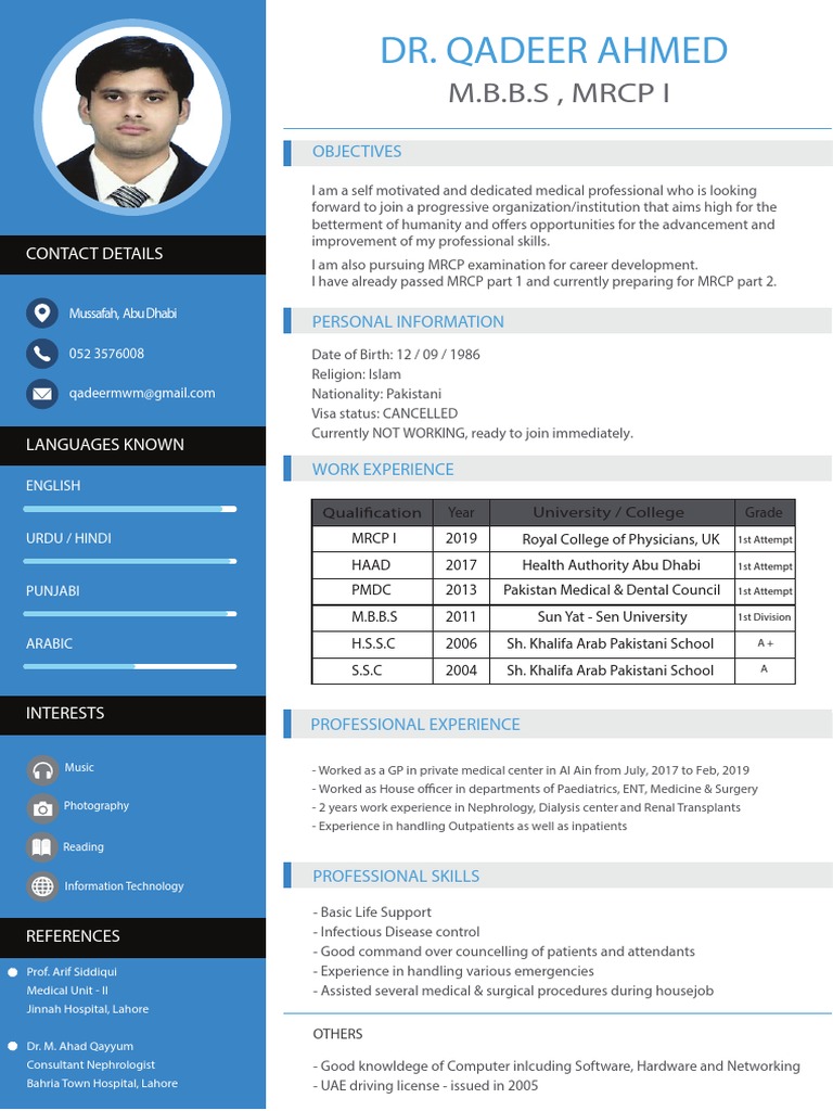 Dr. Qadeer's CV PDF | PDF | Nephrology | Medicine
