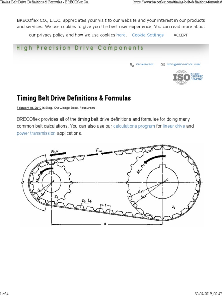 Timing Belt Notations and Formulas | PDF | Belt (Mechanical) | Http Cookie