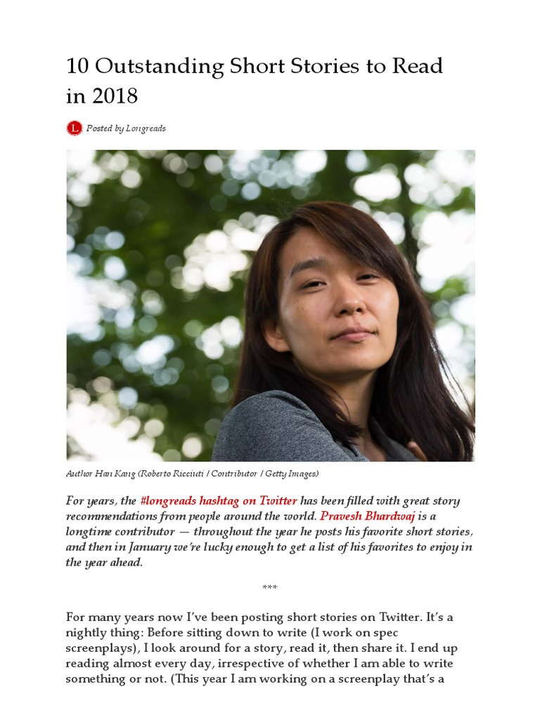 10 Outstanding Short Stories To Read in 2018: Posted by | PDF