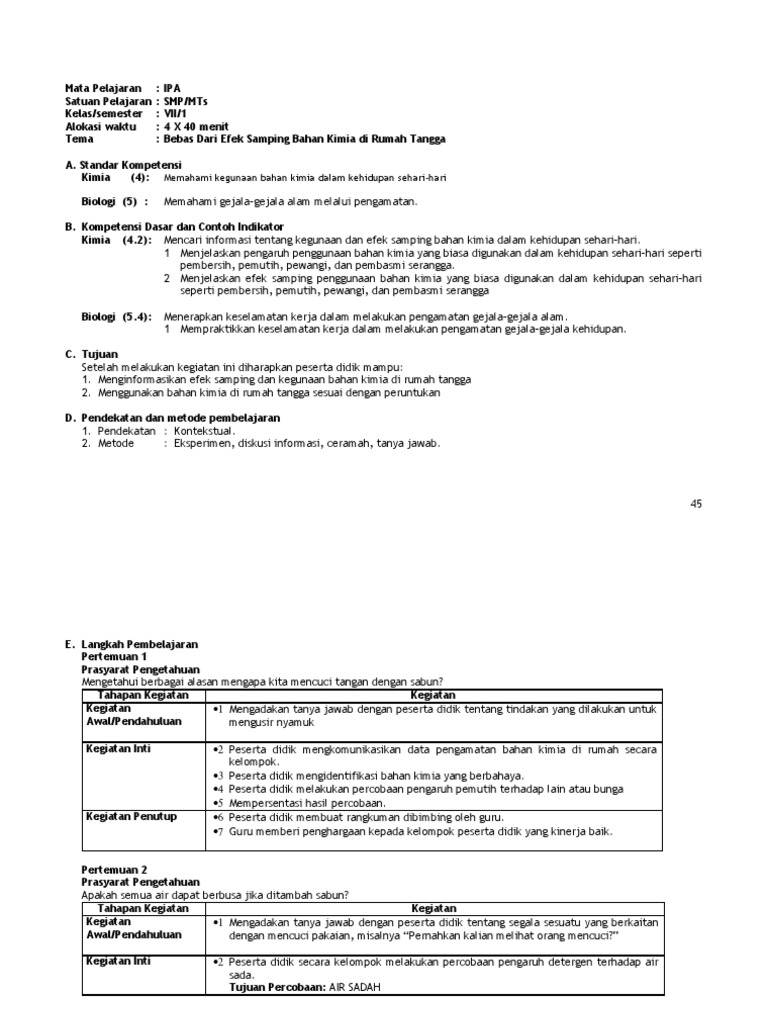Contoh RPP IPA Terpadu | PDF