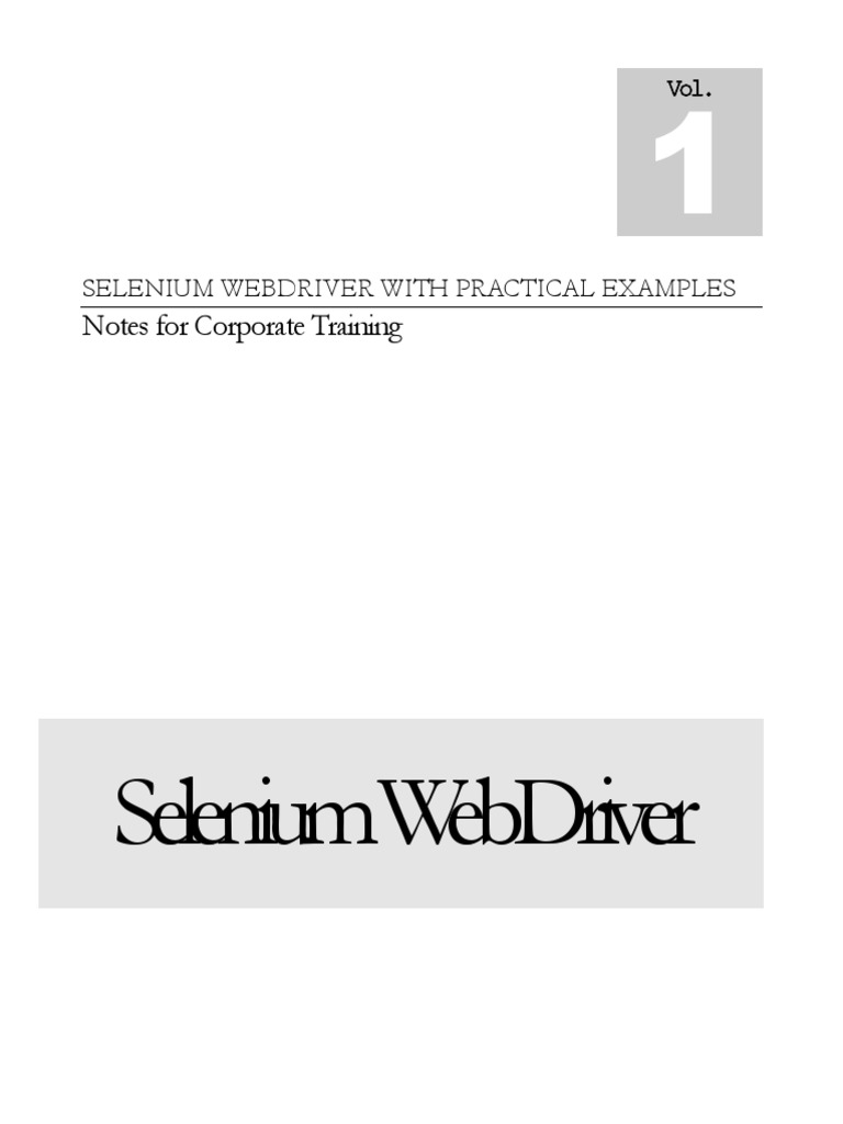Selenium Webdriver Notes | PDF | Selenium (Software) | Html Element