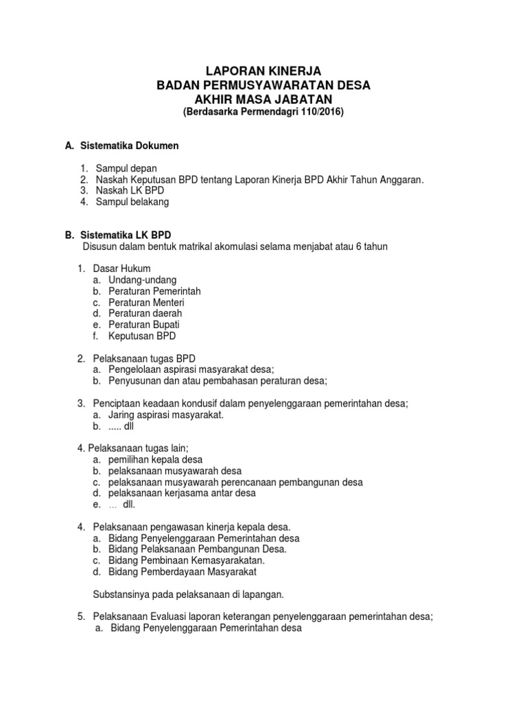 Laporan Kinerja BPD Amj | PDF