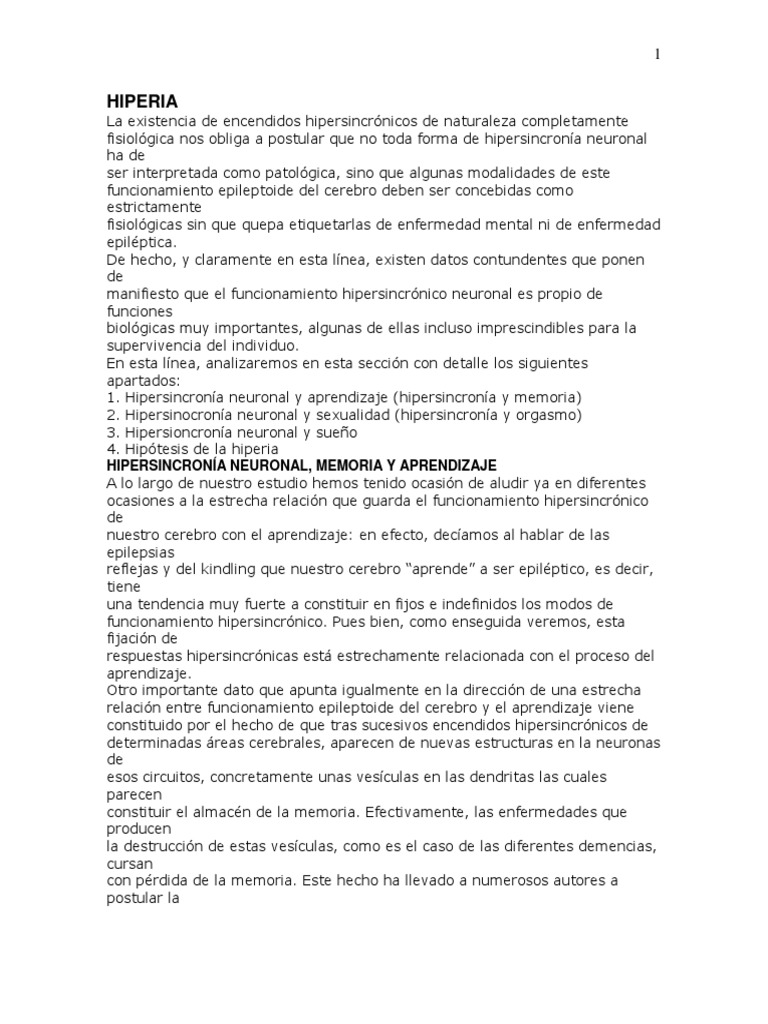 J. Álvarez Hiperia | PDF | Memoria | Neurona