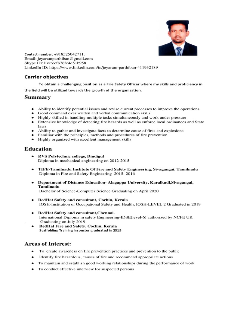 Fire Captain Resume
