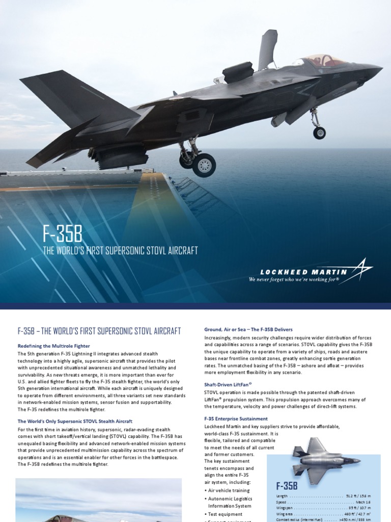 The World'S First Supersonic Stovl Aircraft | PDF | Lockheed Martin F ...