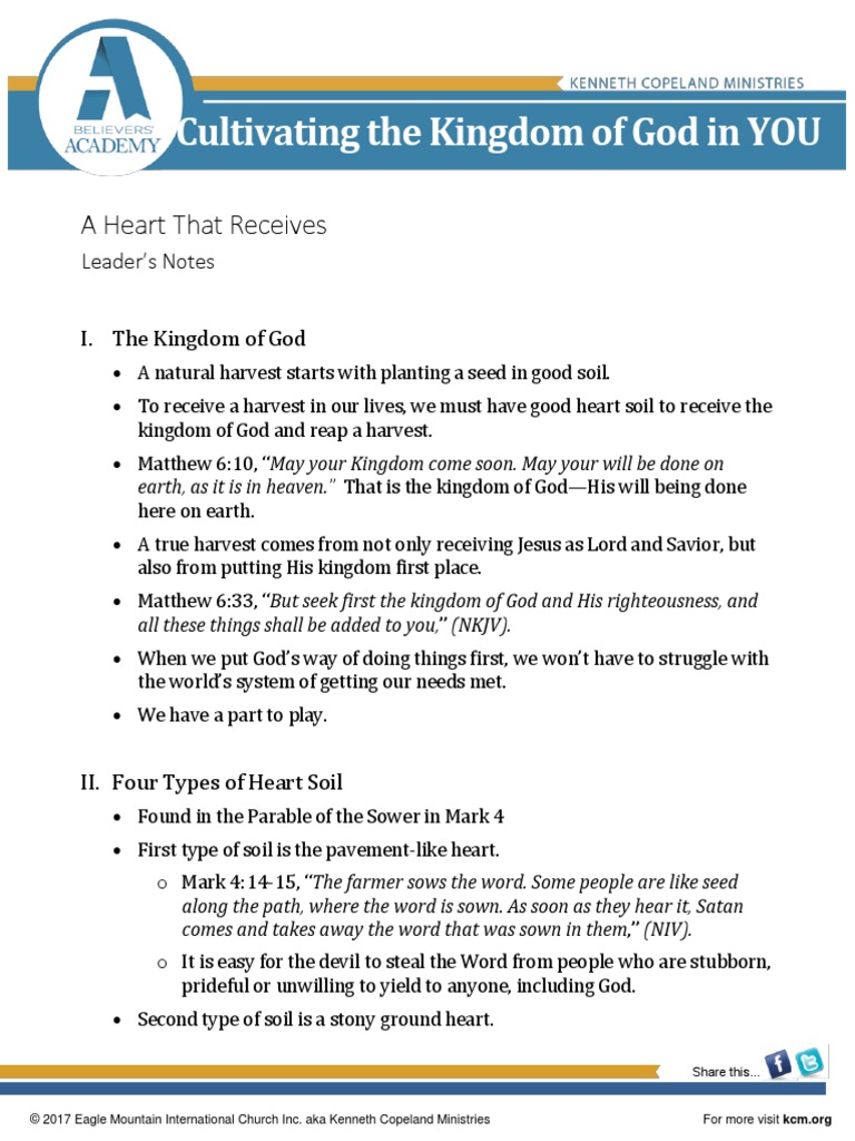 Kingdom of God in You | PDF | Sowing | Gospel Of Matthew