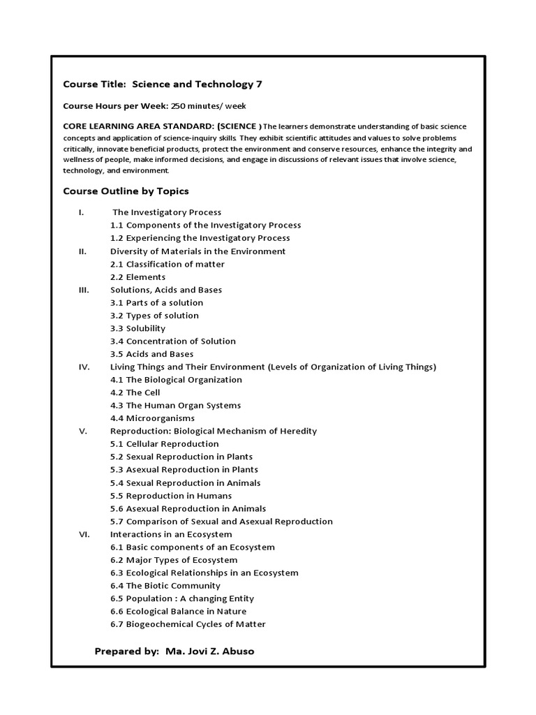 Exploring the Scientific Concepts and Processes Taught in a 7th Grade ...