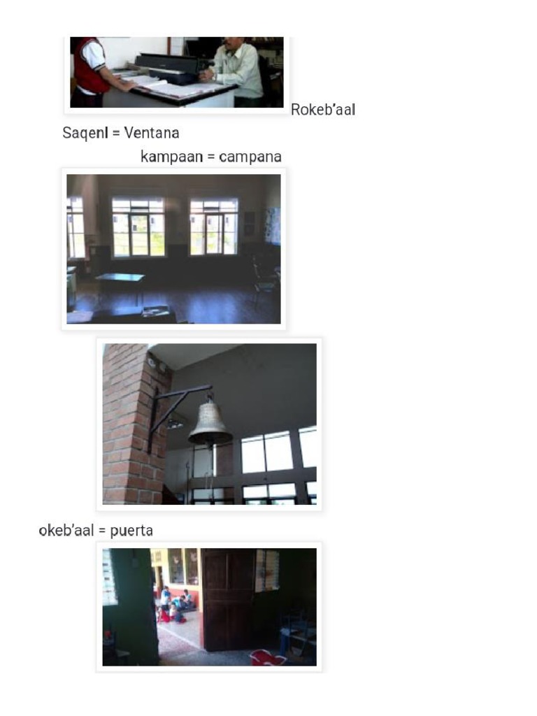 Utiles Escolares y Partes de La Escuela en Qeqchi | PDF