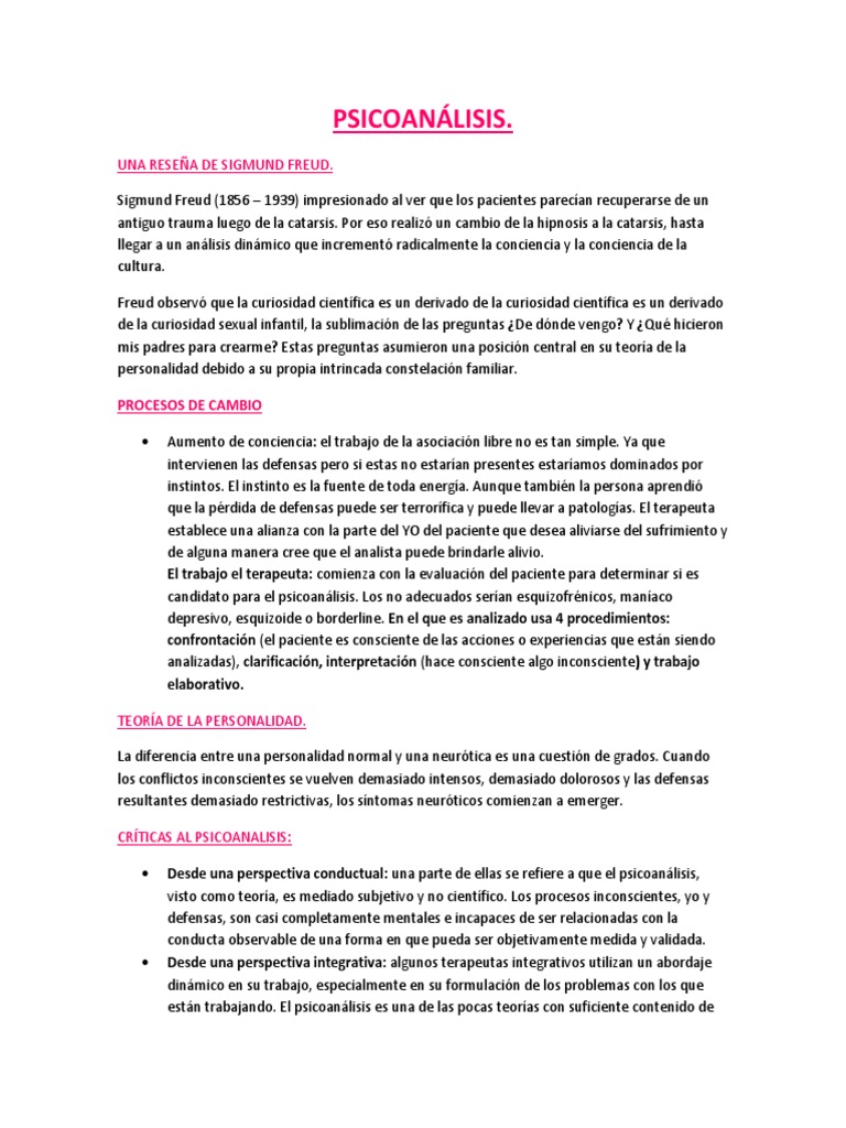 PSICOANÁLISIS. | PDF | Psicoanálisis | Mente inconsciente