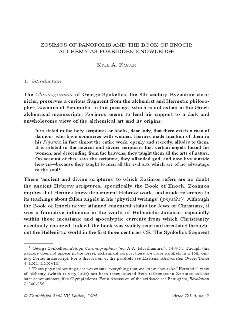 Zosimos of Panopolis and The Book of Eno PDF | PDF | Alchemy | Hermeticism