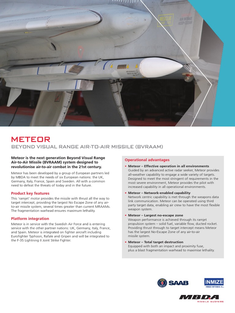 Meteor: Beyond Visual Range Air-To-Air Missile (Bvraam) | PDF ...